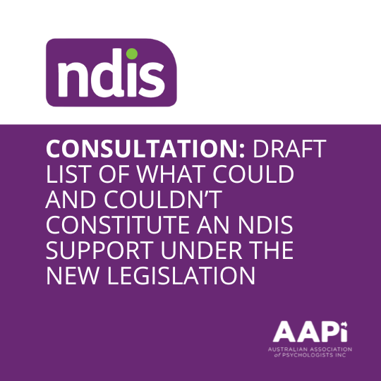 Consultation on draft list of NDIS support